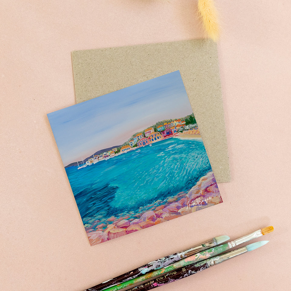 Assos Kefalonia Square Card – Anita B Art